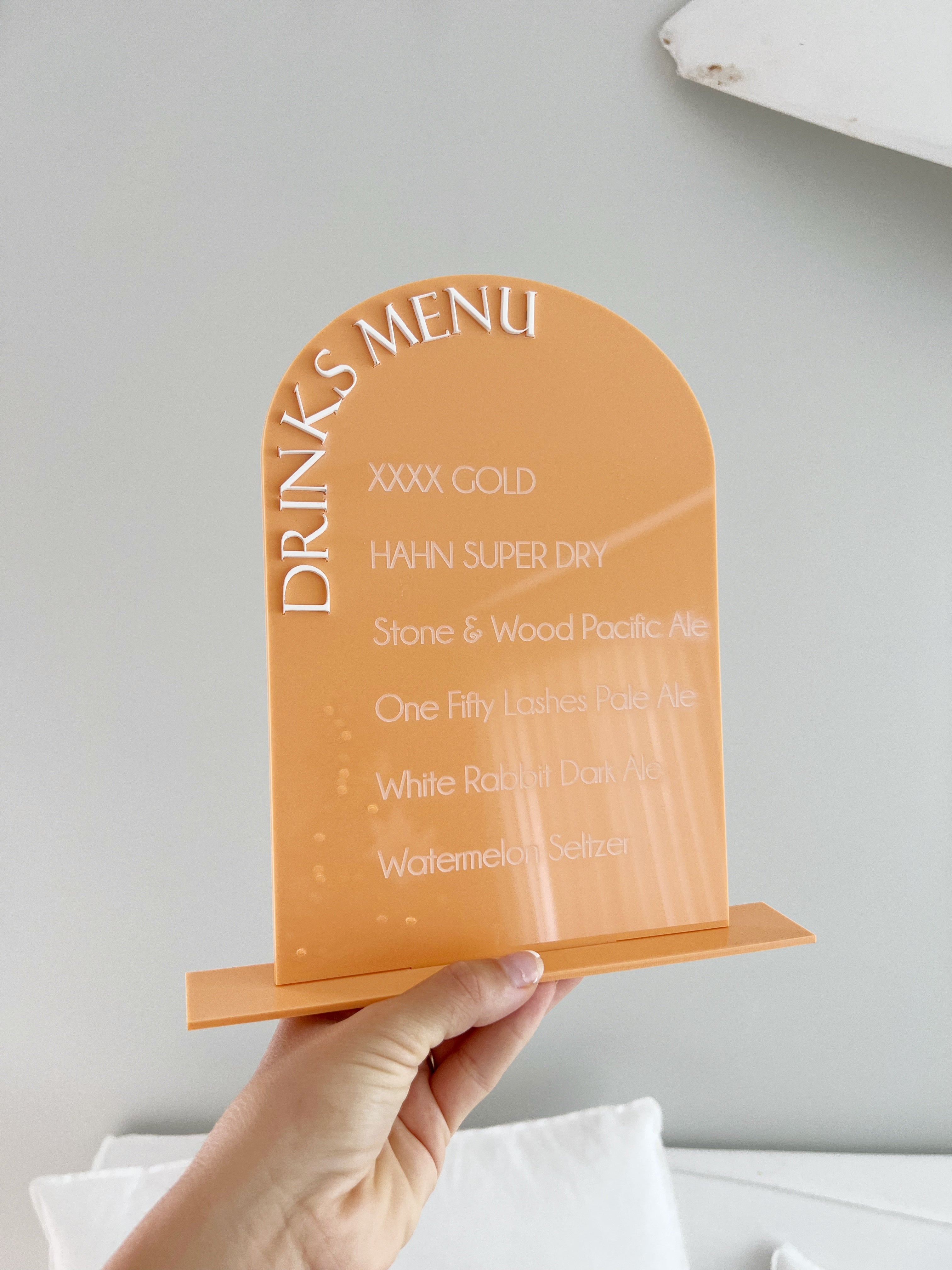 A5 Arch drinks menu – rawdesigns.co